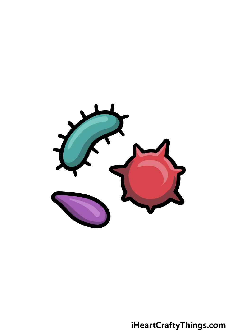Bacteria Drawing - How To Draw Bacteria Step By Step