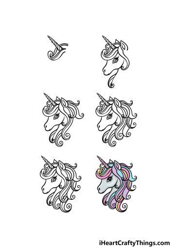 Rainbow Unicorn Drawing - How To Draw A Rainbow Unicorn Step By Step