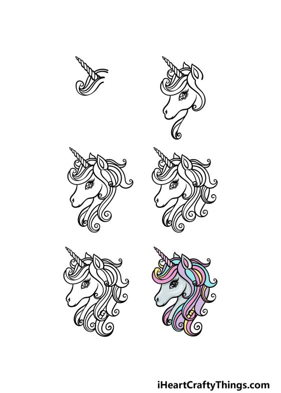 Rainbow Unicorn Drawing - How To Draw A Rainbow Unicorn Step By Step