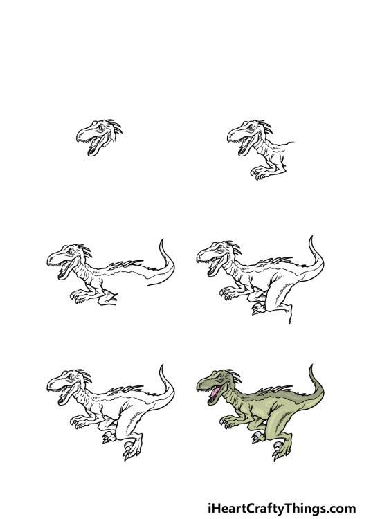 Raptor Drawing - How To Draw A Raptor Step By Step