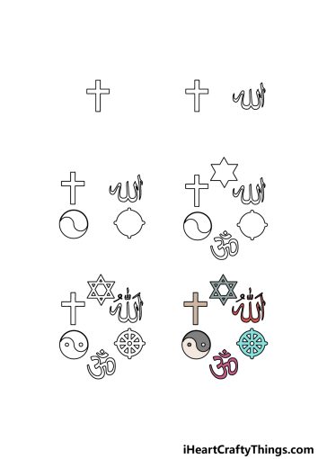 Religious Symbols Drawing - How To Draw Religious Symbols Step By Step