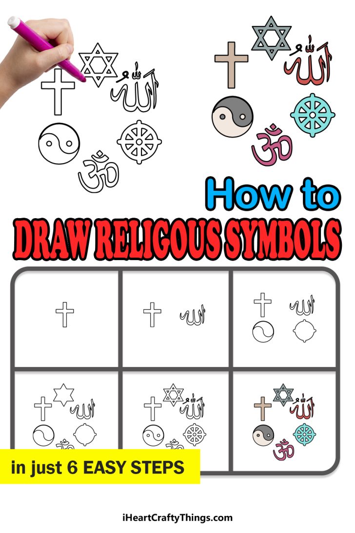 Religious Symbols Drawing - How To Draw Religious Symbols Step By Step