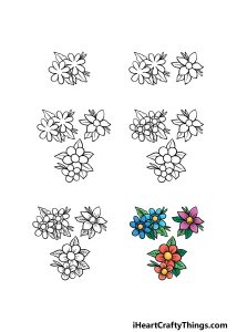 Spring Flowers Drawing - How To Draw Spring Flowers Step By Step