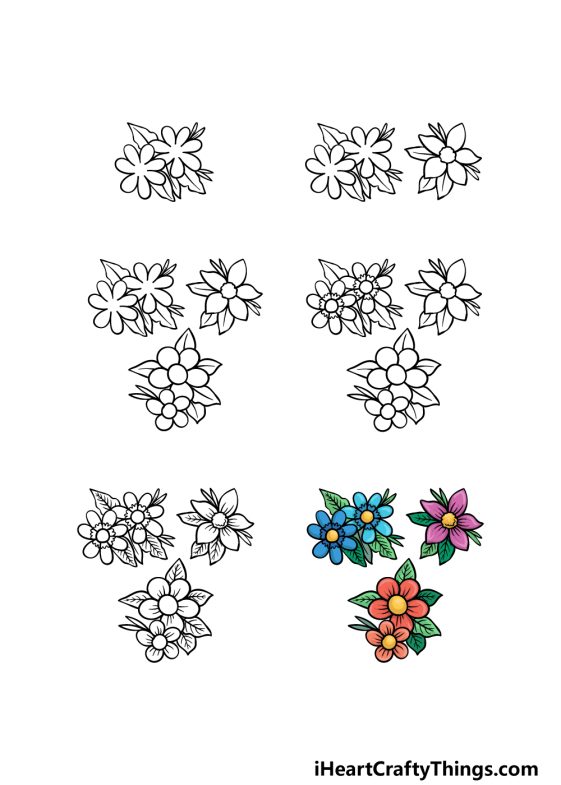 Spring Flowers Drawing - How To Draw Spring Flowers Step By Step