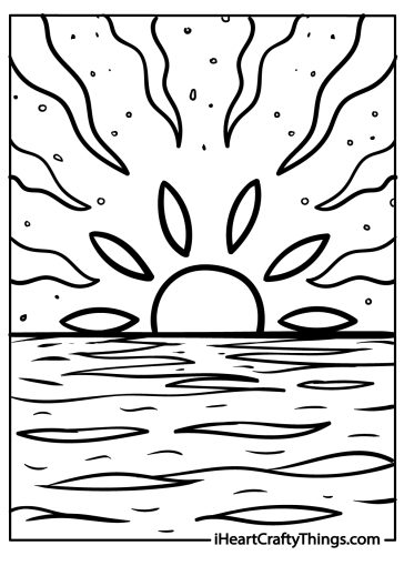 Sunset Coloring Pages (25 Free Printables)
