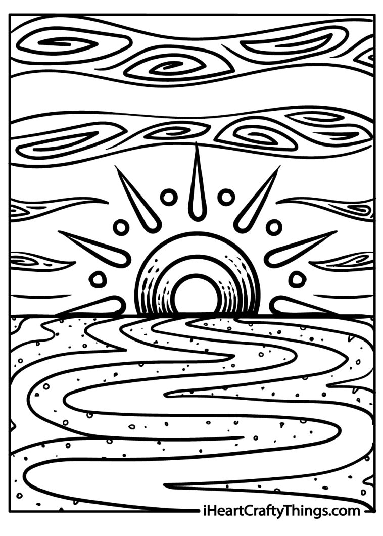 Sunset Coloring Pages (25 Free Printables)