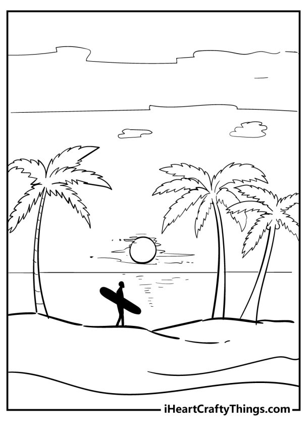 Sunset Coloring Pages (25 Free Printables)