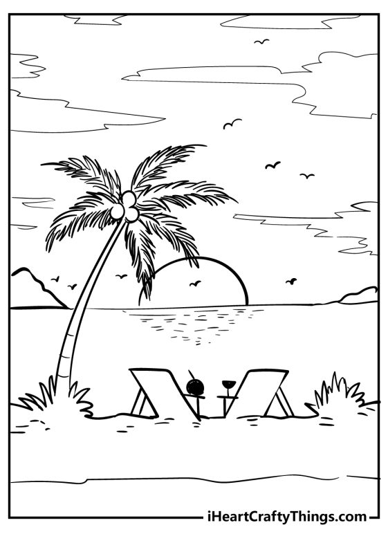 Sunset Coloring Pages (25 Free Printables)