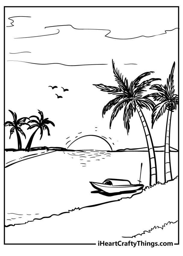 Sunset Coloring Pages (25 Free Printables)