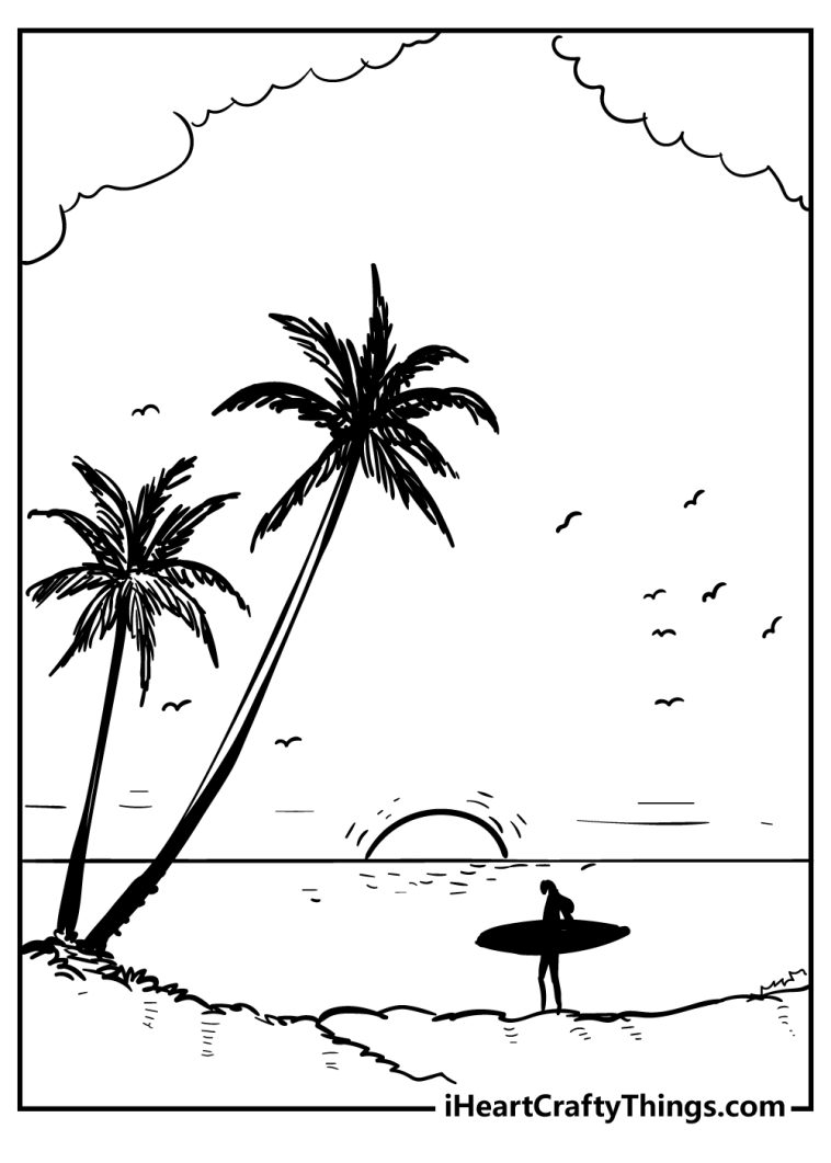 Sunset Coloring Pages (25 Free Printables)