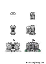 White House Drawing - How To Draw The White House Step By Step