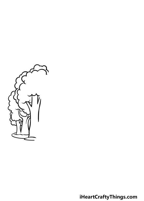 Cartoon Forest Drawing - How To Draw A Cartoon Forest Step By Step