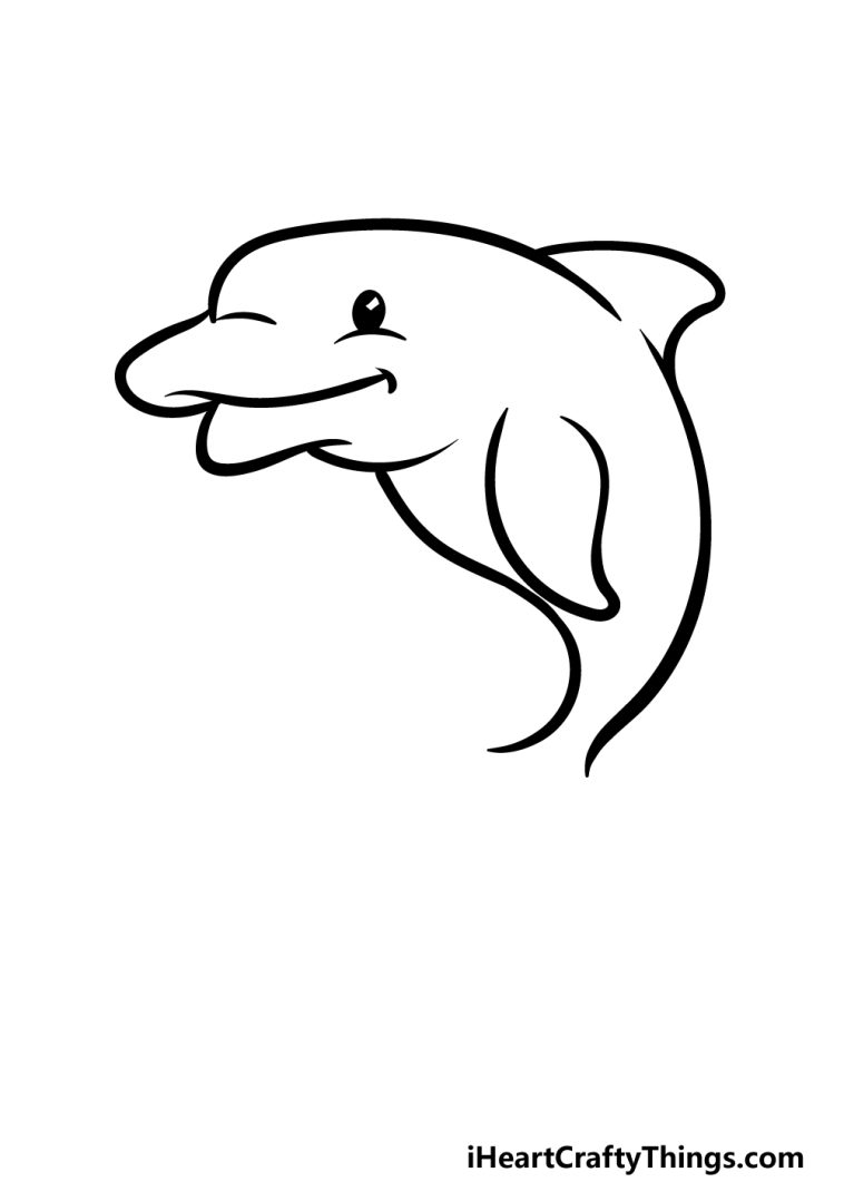 Cartoon Dolphin Drawing - How To Draw A Cartoon Dolphin Step By Step