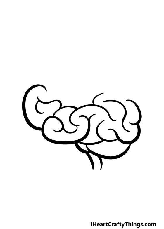 Cartoon Brain Drawing - How To Draw A Cartoon Brain Step By Step