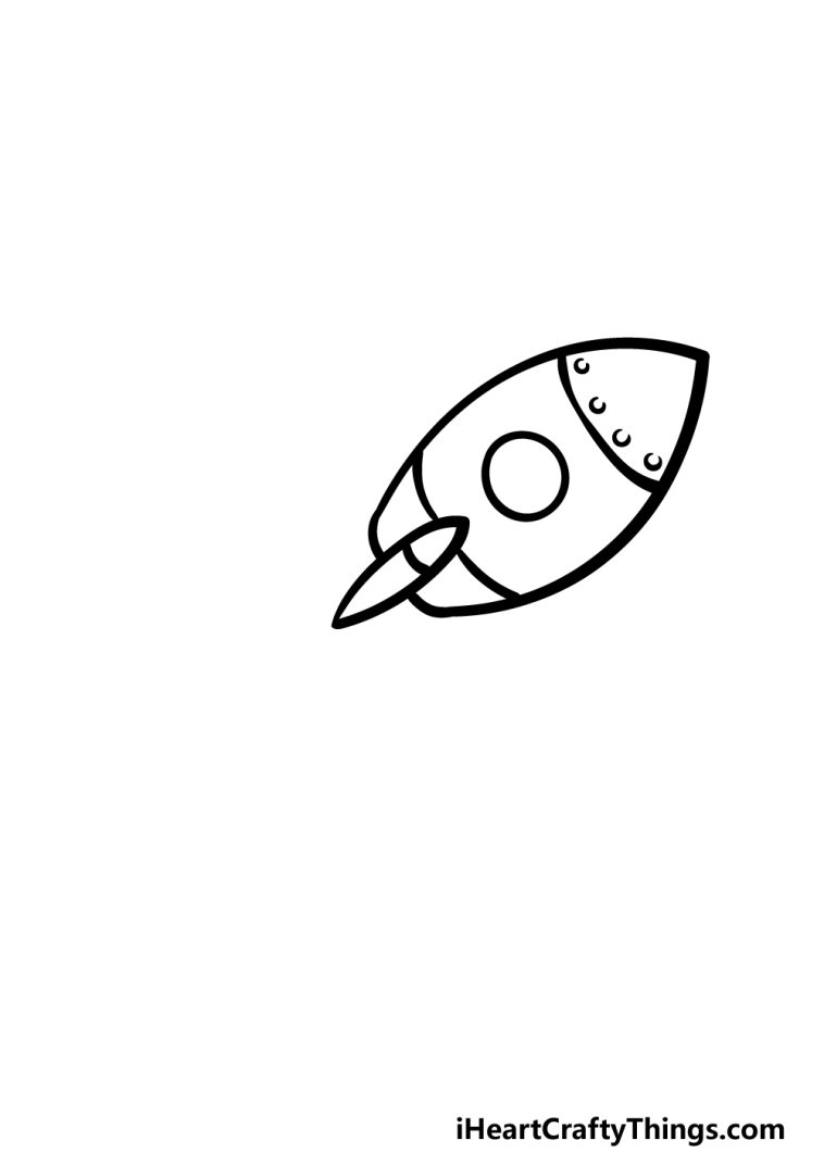 Cartoon Spaceship Drawing - How To Draw A Cartoon Spaceship Step By Step