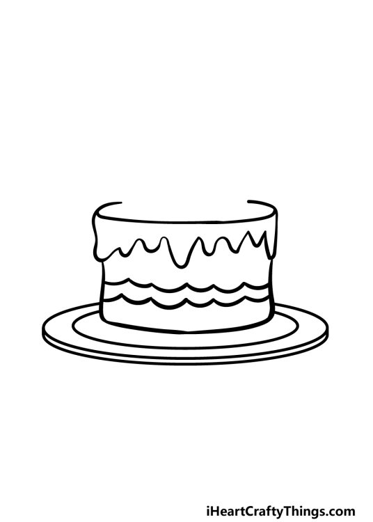 Cartoon Cake Drawing - How To Draw A Cartoon Cake Step By Step