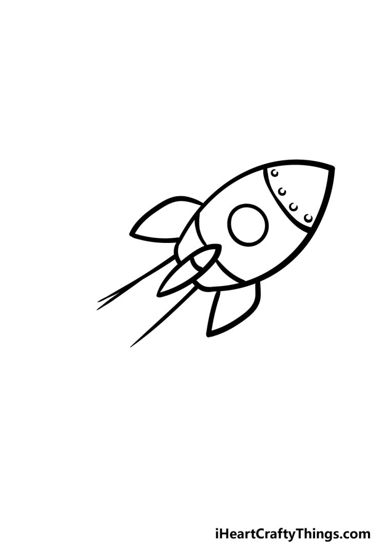 Cartoon Spaceship Drawing - How To Draw A Cartoon Spaceship Step By Step