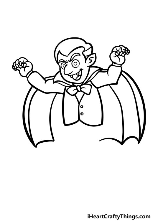 Cartoon Vampire Drawing - How To Draw A Cartoon Vampire Step By Step