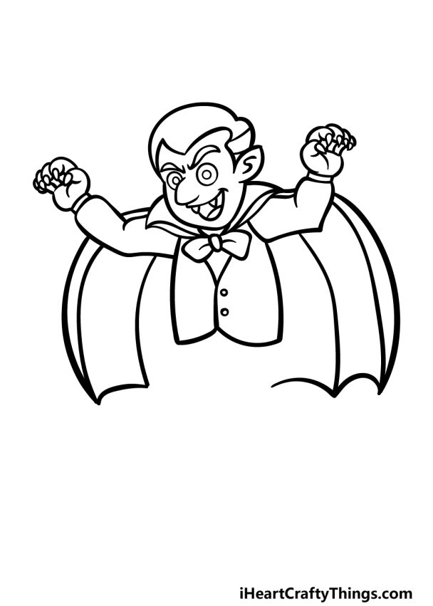 Cartoon Vampire Drawing - How To Draw A Cartoon Vampire Step By Step