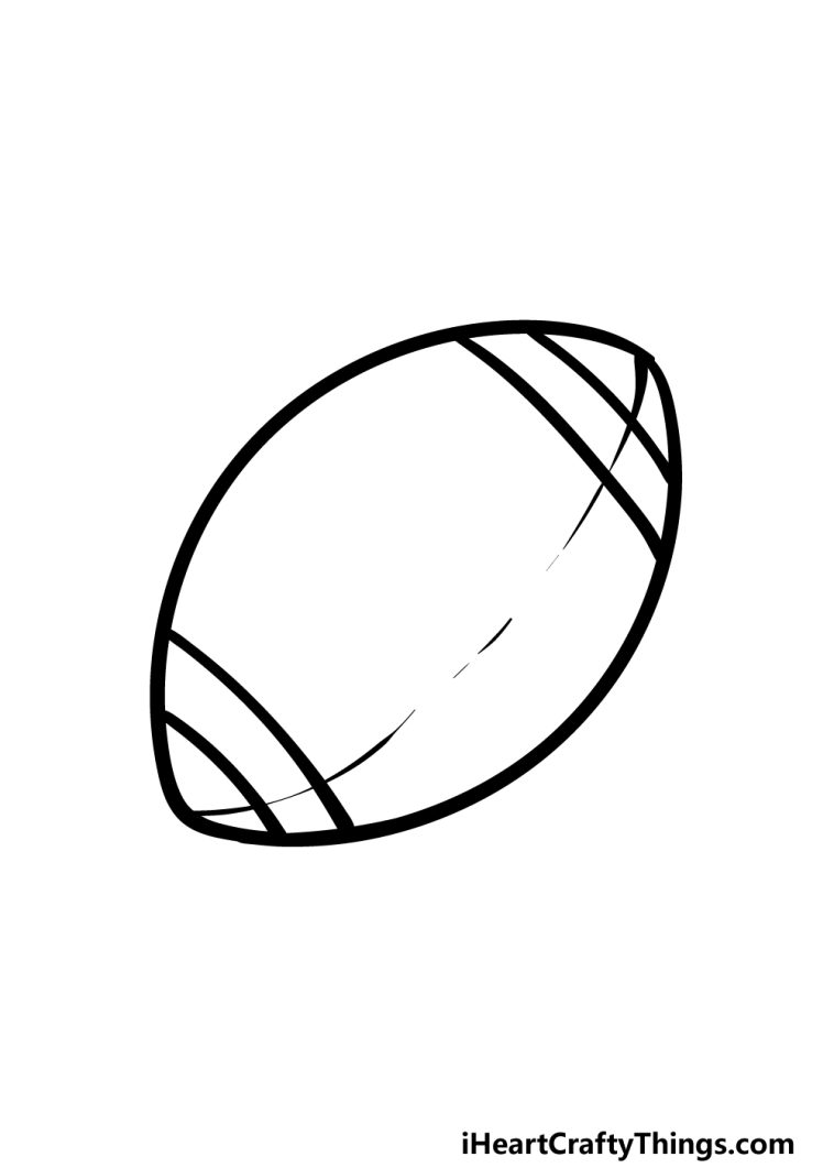 Cartoon Football Drawing - How To Draw A Cartoon Football Step By Step