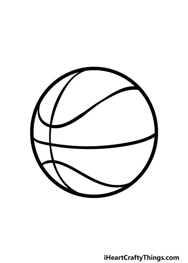 Cartoon Basketball Drawing - How To Draw A Cartoon Basketball Step By Step!