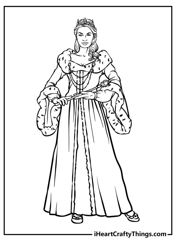 Queen Coloring Pages (100% Free Printables)