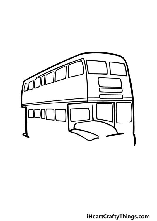 Cartoon Bus Drawing - How To Draw A Cartoon Bus Step By Step!