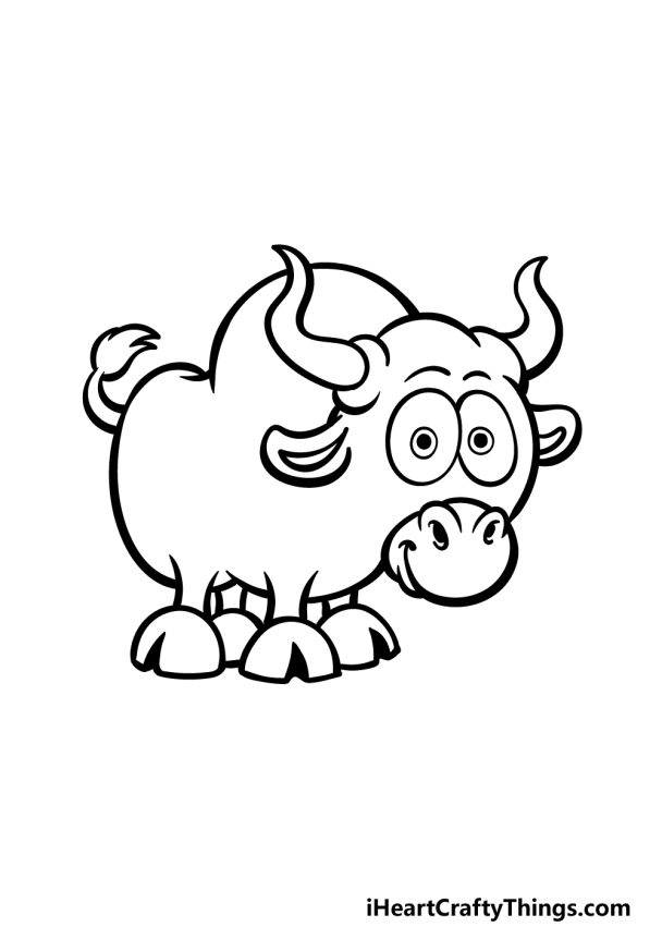 Cartoon Bull Drawing - How To Draw A Cartoon Bull Step By Step!