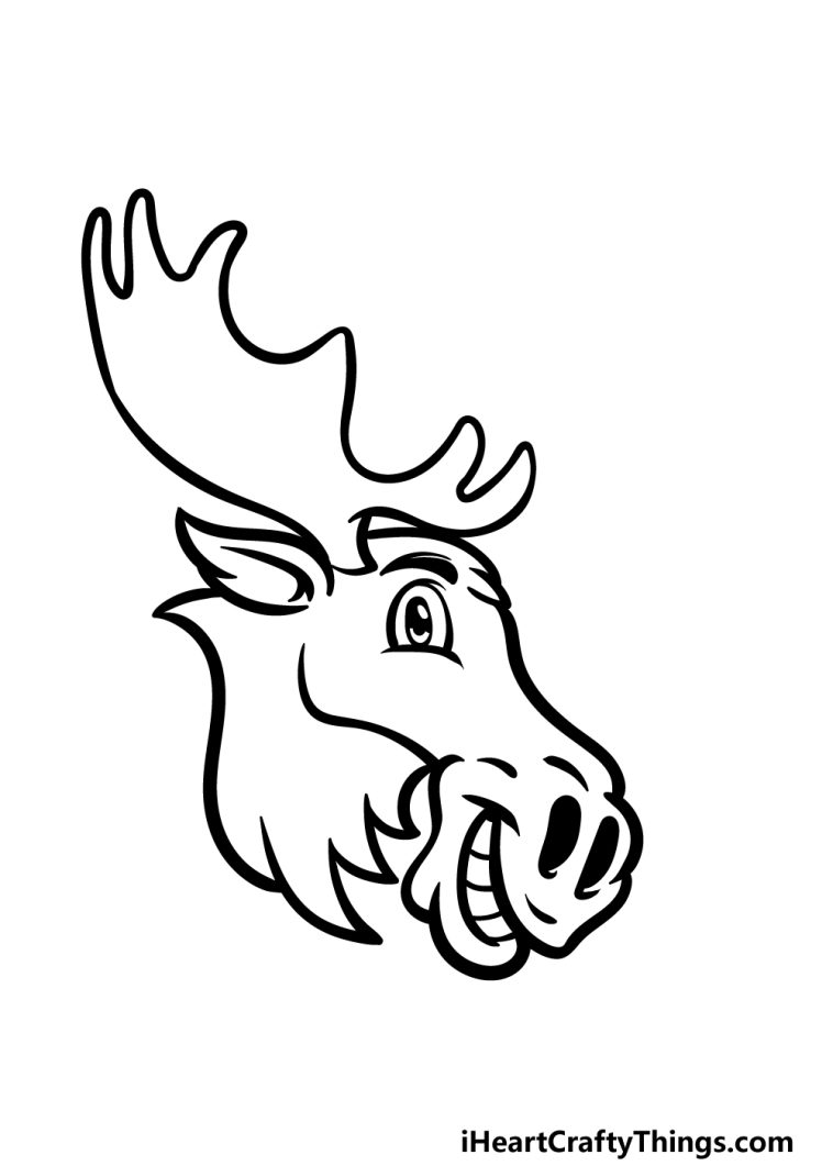 Cartoon Moose Drawing - How To Draw A Cartoon Moose Step By Step!