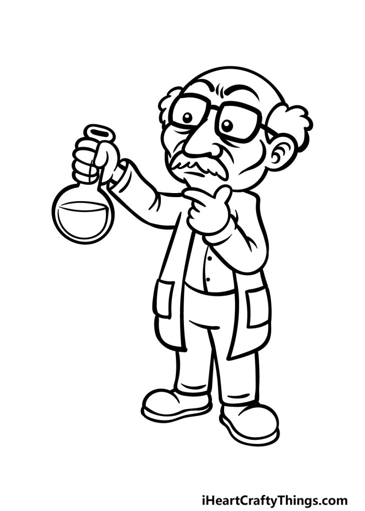 Cartoon Scientist Drawing - How To Draw A Cartoon Scientist Step By Step