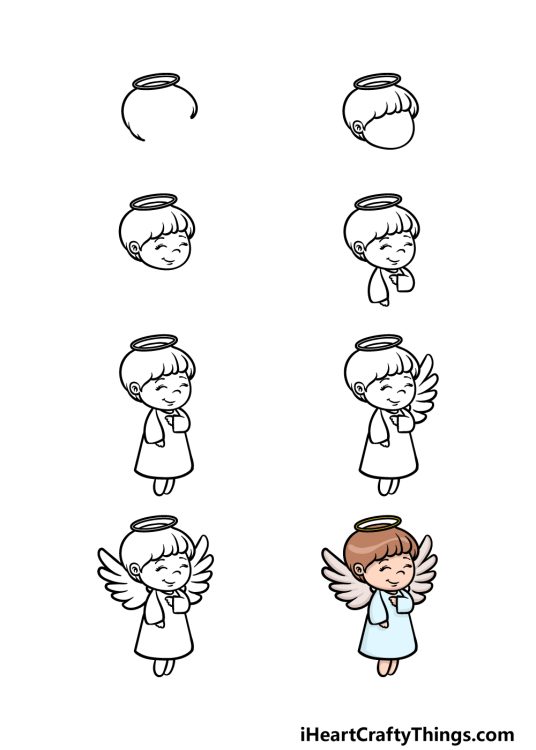 Cartoon Angel Drawing - How To Draw A Cartoon Angel Step By Step