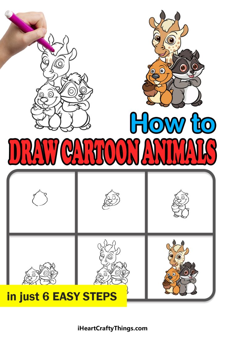 Cartoon Animals Drawing - How To Draw Cartoon Animals Step By Step!