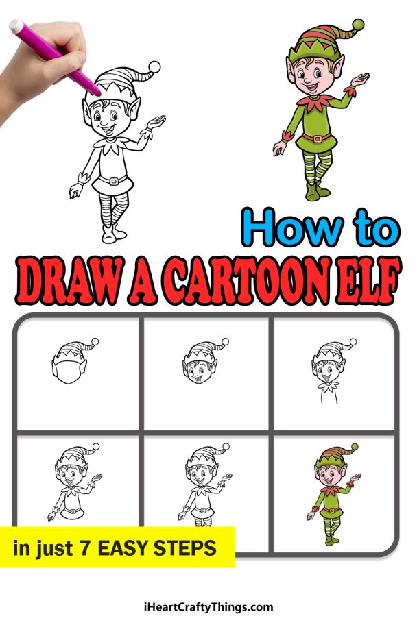 Cartoon Elf Drawing - How To Draw A Cartoon Elf Step By Step