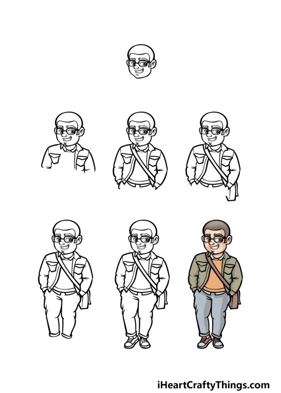 Cartoon Man Drawing - How To Draw A Cartoon Man Step By Step!