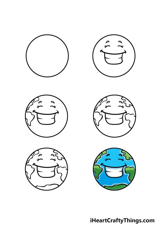 Cartoon World Drawing - How To Draw A Cartoon World Step By Step