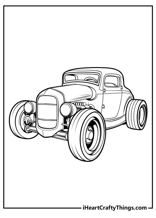 Hot Rod Coloring Pages (100% Free Printables)