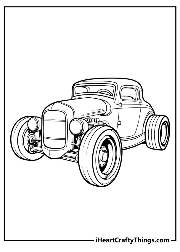 Hot Rod Coloring Pages (100% Free Printables)