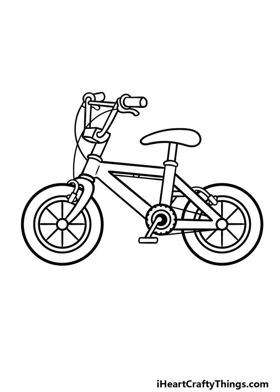 Cartoon Bike Drawing - How To Draw A Cartoon Bike Step By Step