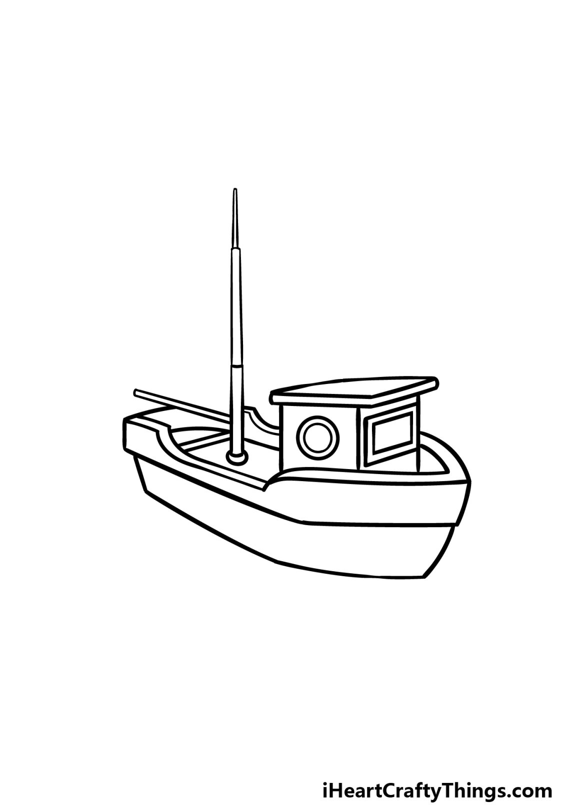 Cartoon Boat Drawing - How To Draw A Cartoon Boat Step By Step
