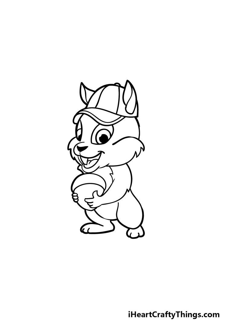 Cartoon Chipmunk Drawing - How To Draw A Cartoon Chipmunk Step By Step