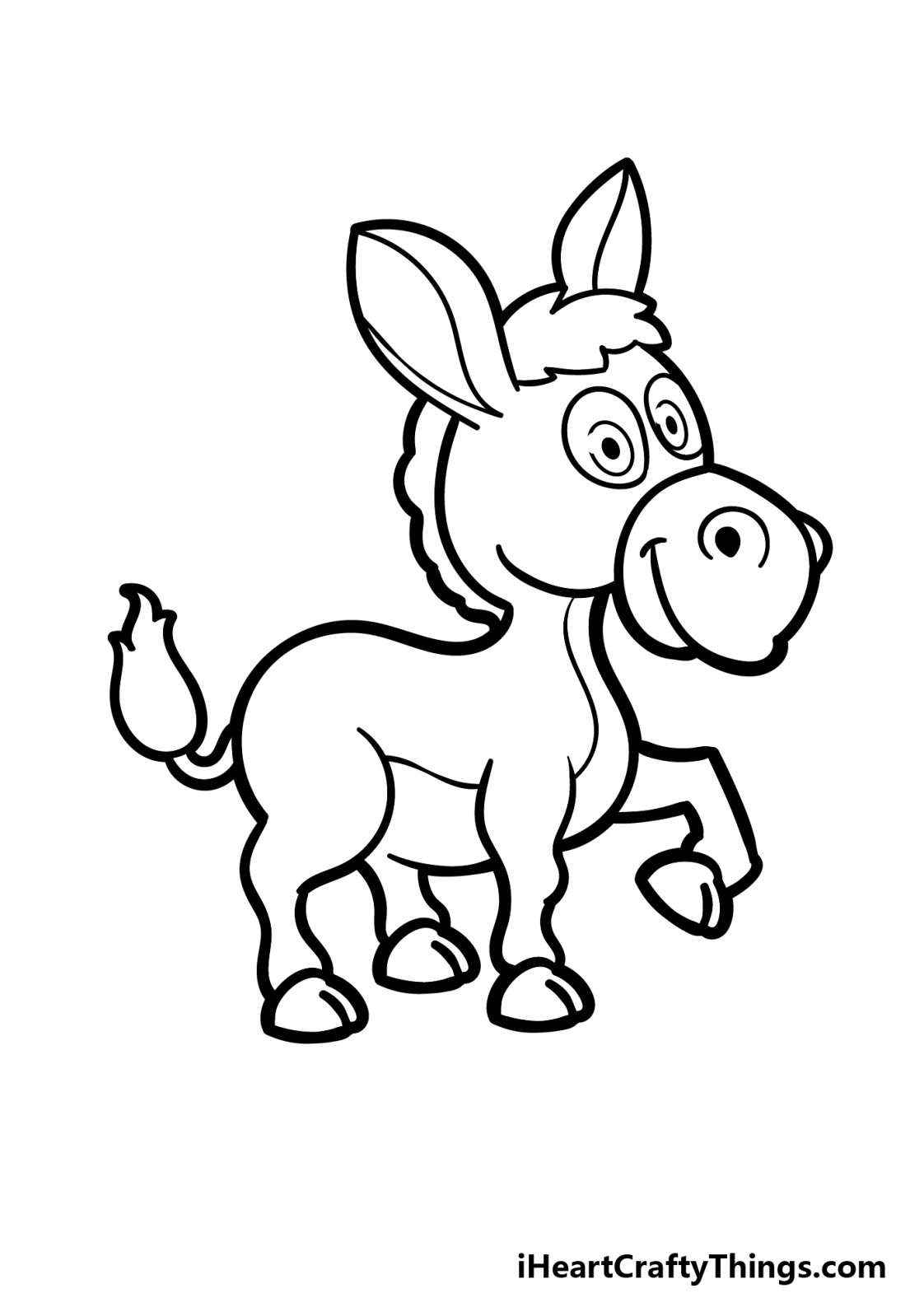 Cartoon Donkey Drawing - How To Draw A Cartoon Donkey Step By Step