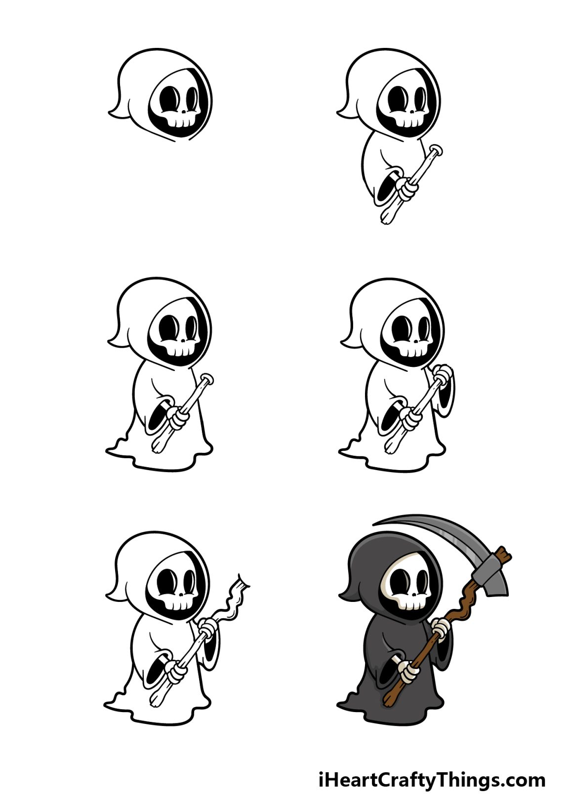 Cartoon Death Drawing - How To Draw A Cartoon Death Step By Step