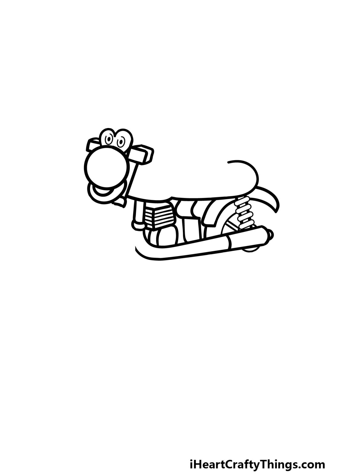 Cartoon Motorcycle Drawing - How To Draw A Cartoon Motorcycle Step By Step