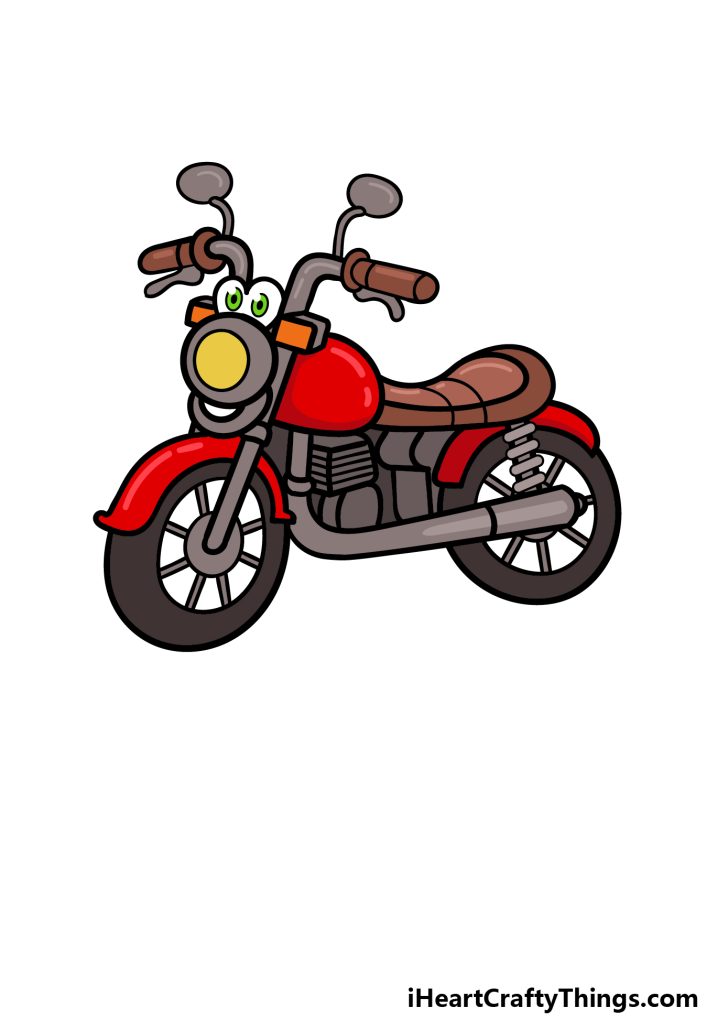 Cartoon Motorcycle Drawing - How To Draw A Cartoon Motorcycle Step By Step