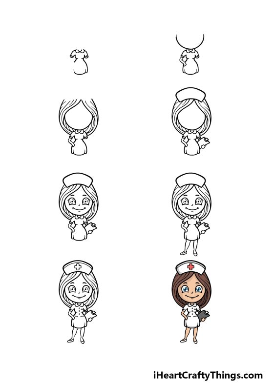 Cartoon Nurse Drawing - How To Draw A Cartoon Nurse Step By Step
