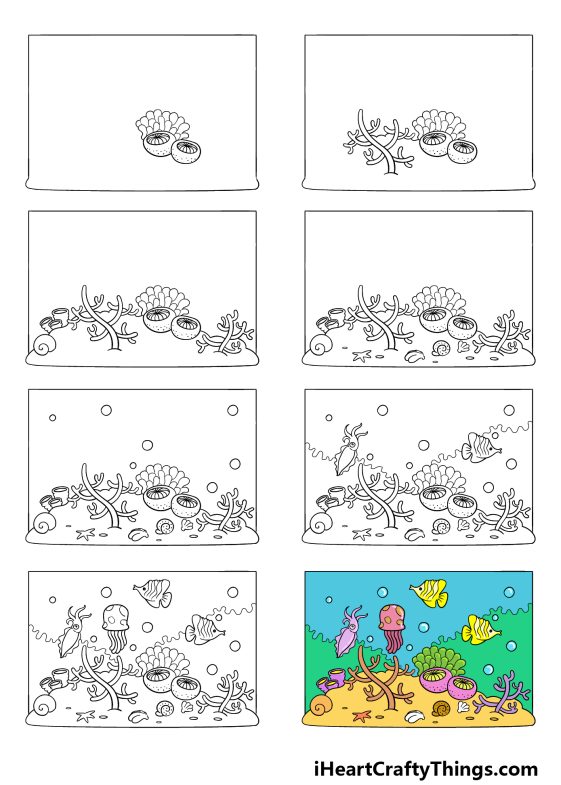 Cartoon Ocean Drawing - How To Draw A Cartoon Ocean Step By Step