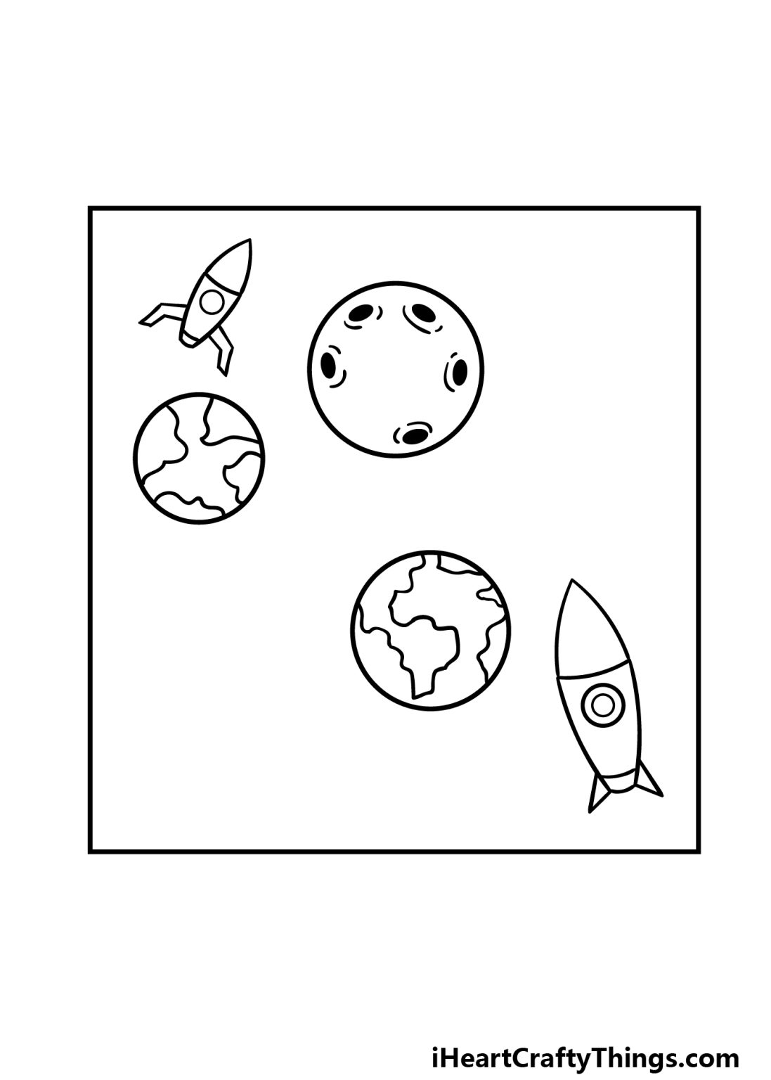 Cartoon Space Drawing - How To Draw A Cartoon Space Step By Step