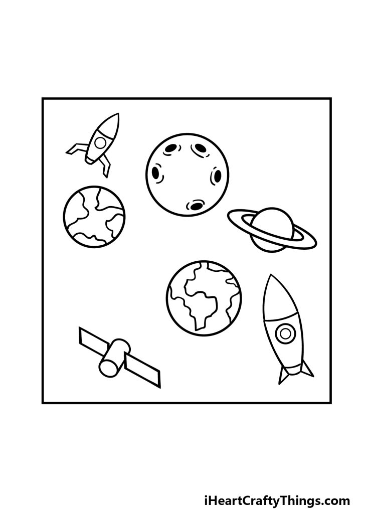 Cartoon Space Drawing - How To Draw A Cartoon Space Step By Step