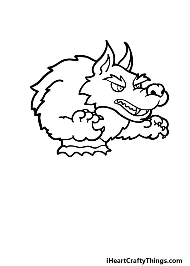 Cartoon Werewolf Drawing - How To Draw A Cartoon Werewolf Step By Step
