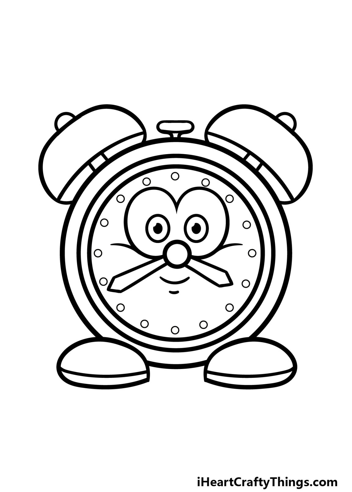 Cartoon Clock Drawing - How To Draw A Cartoon Clock Step By Step